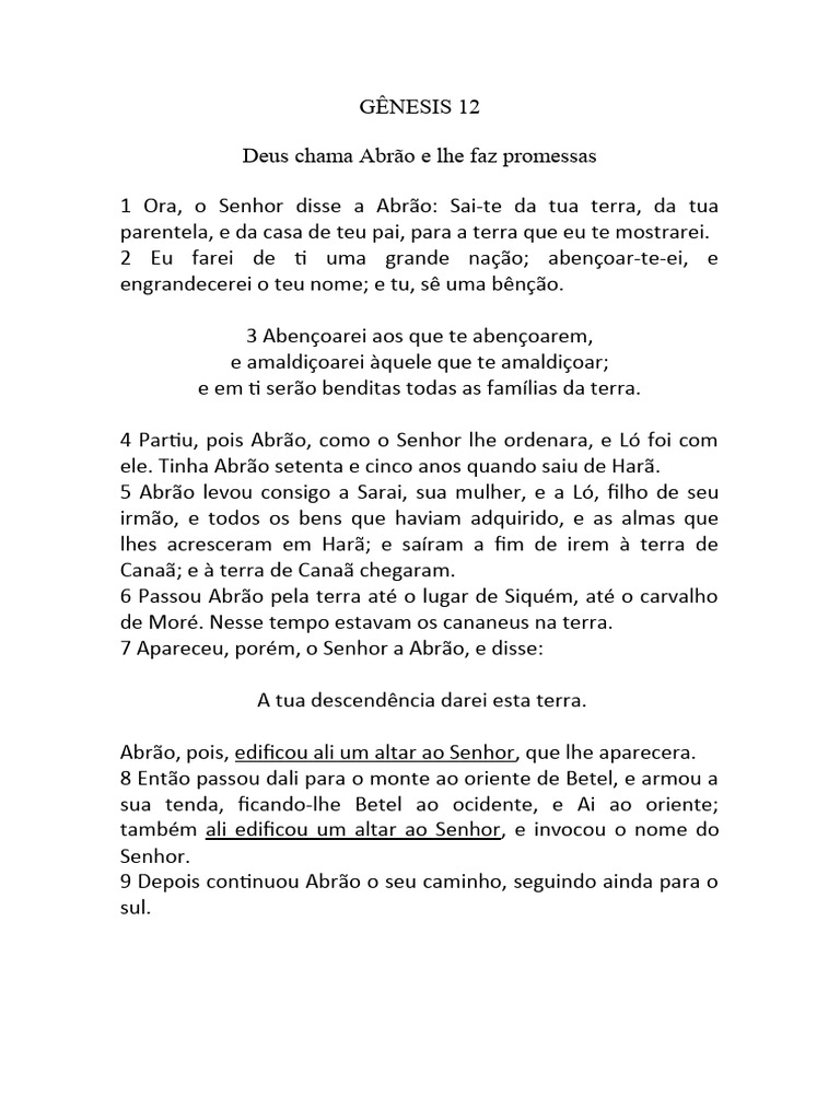 Gênesis 12 | PDF | Abraão | Isaac