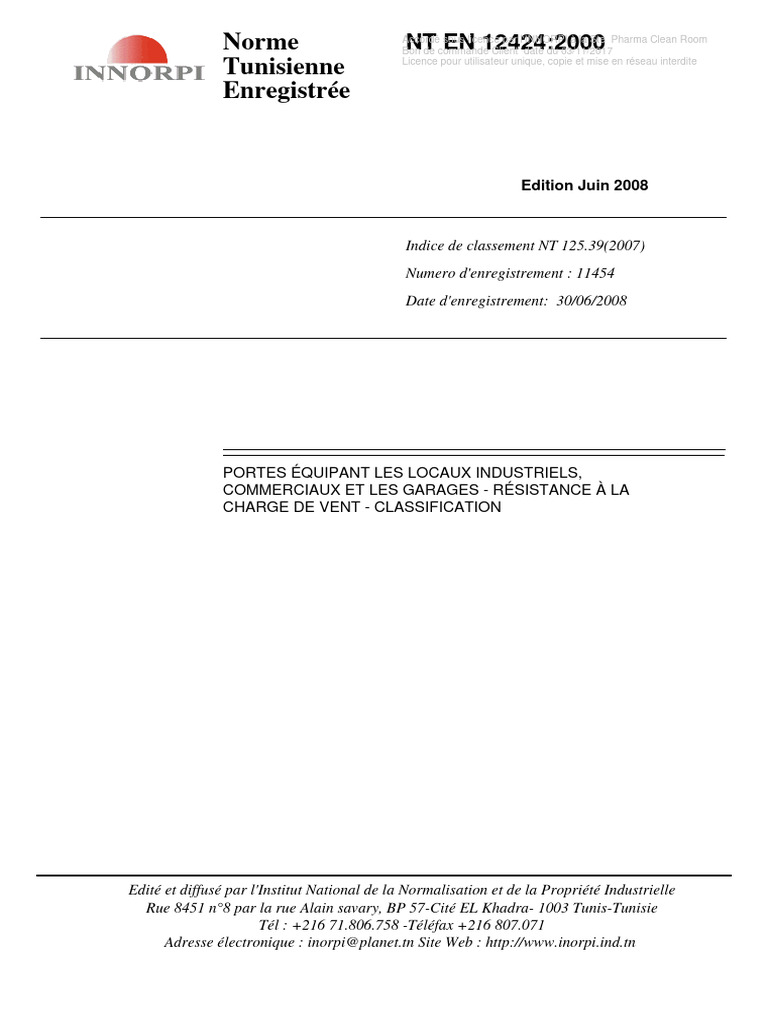 Portes: Résistance au Vent Normée | PDF | Ordinateurs | Technologie et ...