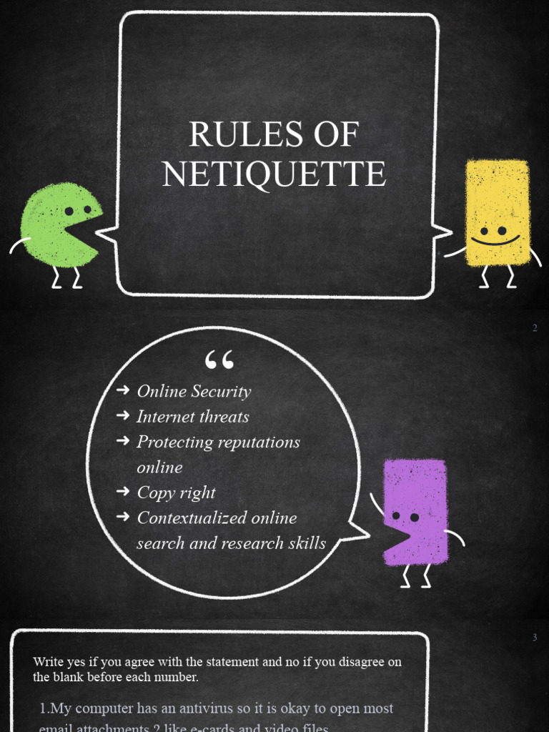 Rules of Netiquette | PDF | Internet | Computer Virus