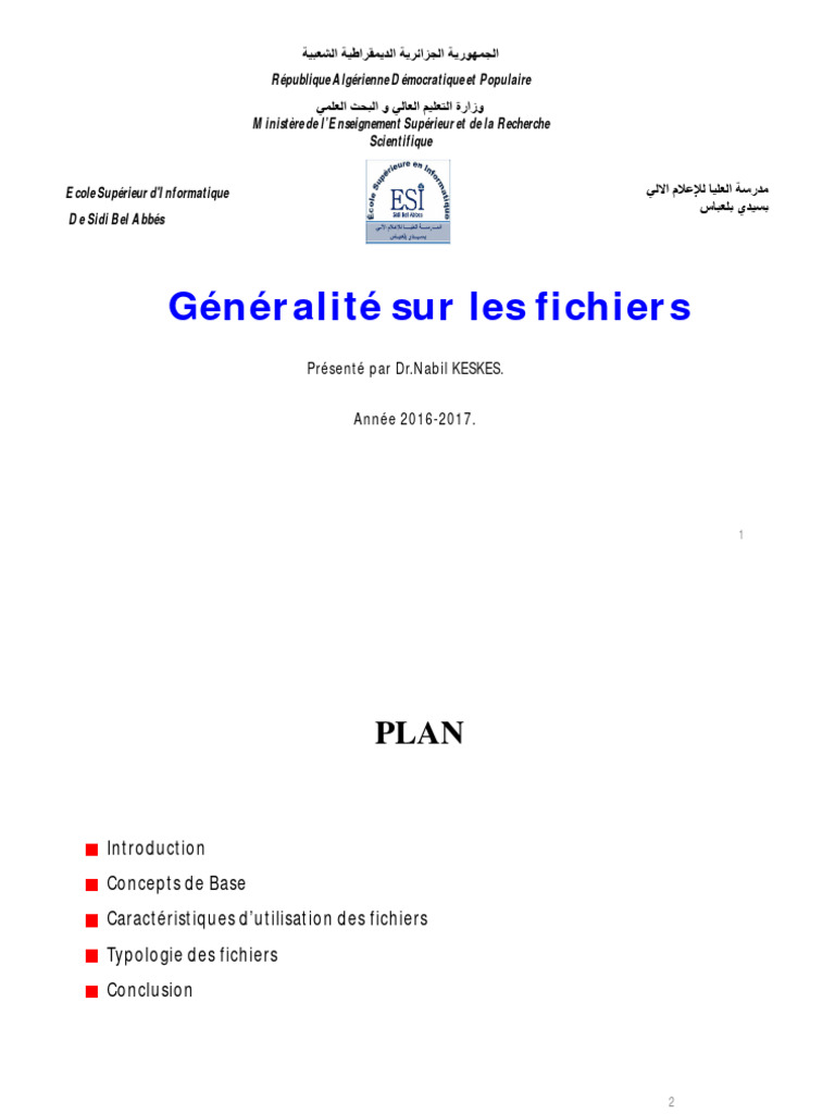 Généralités sur les fichiers informatiques | PDF
