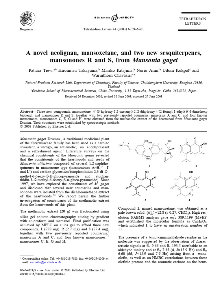 Lignan Tiew2003 | PDF | Two Dimensional Nuclear Magnetic Resonance ...