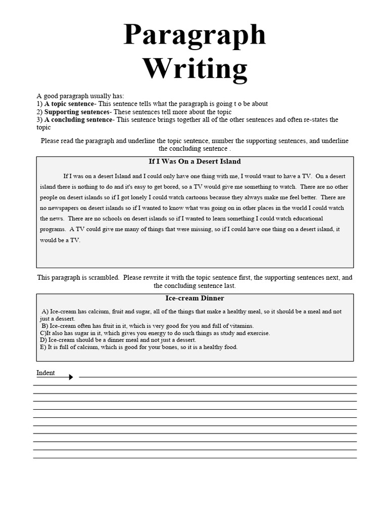 Paragraph Writing Example | PDF