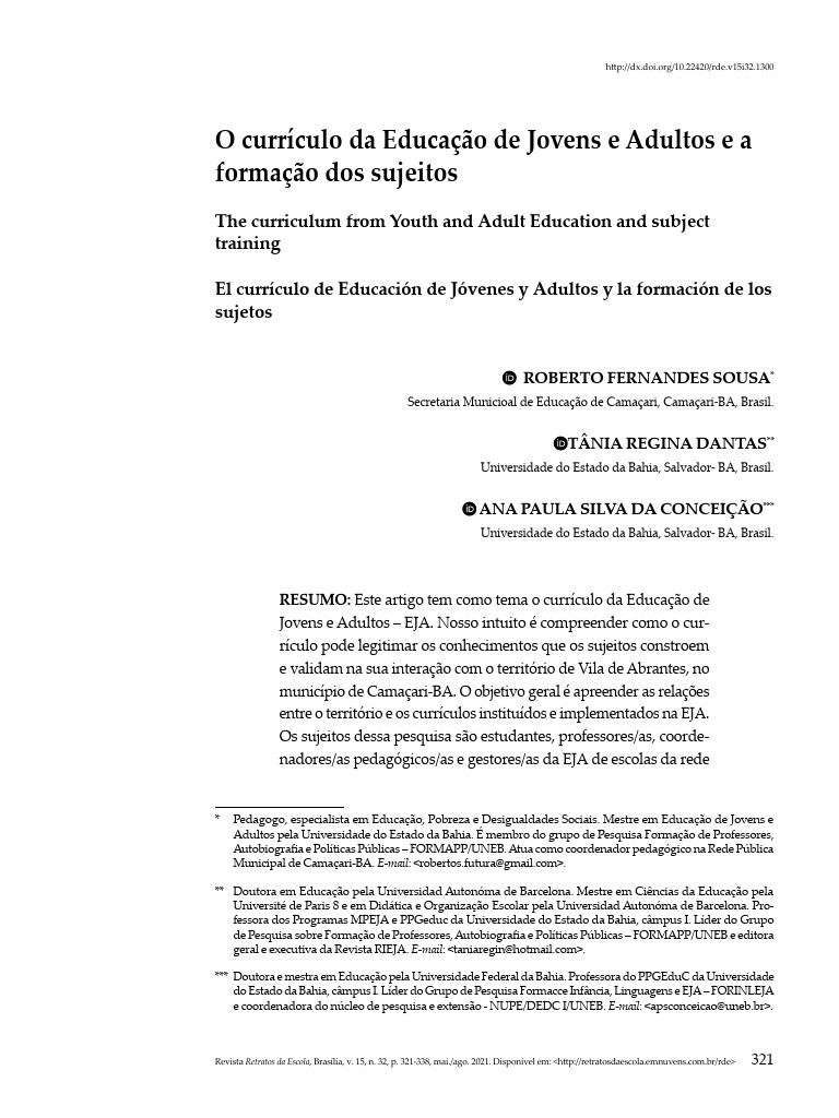 O Currículo Da EJA Ana Paula | PDF | Fenomenologia (Filosofia) | Pensamento