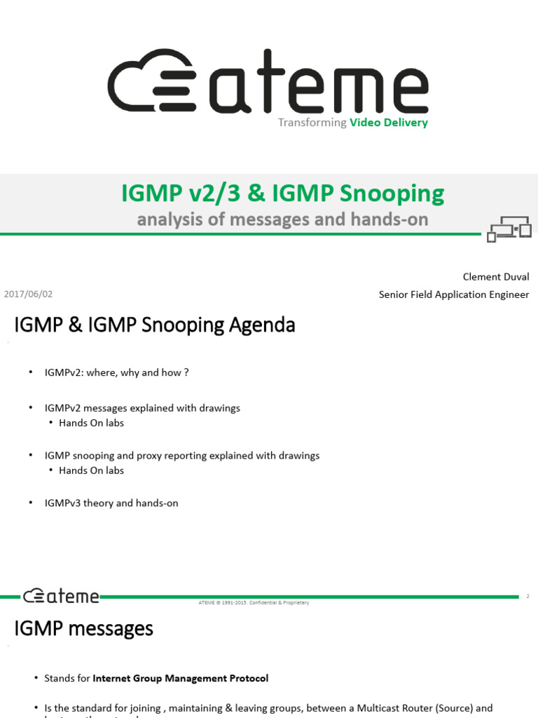 IGMP & IGMP Snooping Clement Duval | PDF | Router (Computing) | Network Switch