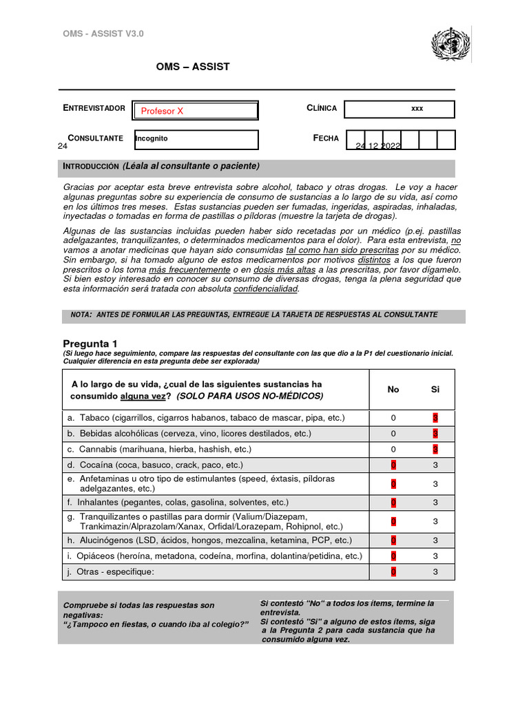 ASSIST - Prueba Corregida para La Evaluación de La Unidad | PDF