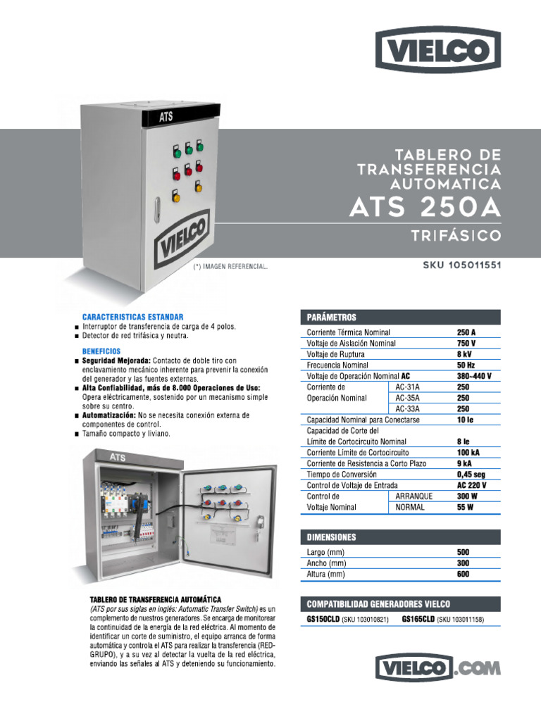 VIELCO ATS 250A 105011551 Compressed | PDF