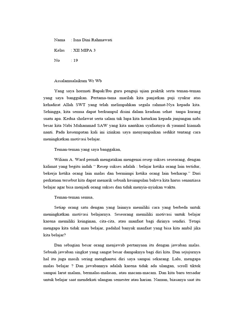 Pidato Isna | PDF | Gaya Hidup