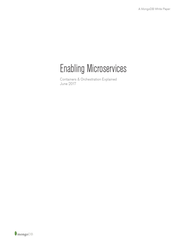 Mongodb Microservices Containers Orchestration Pdf Cloud Computing Mongo Db