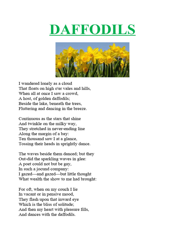 Daffodils Question and Answers | PDF | Poetry