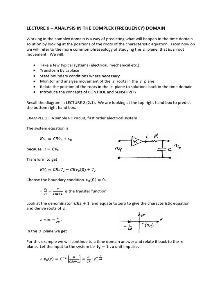 Lecture 9 | PDF | Laplace Transform | Electrical Engineering