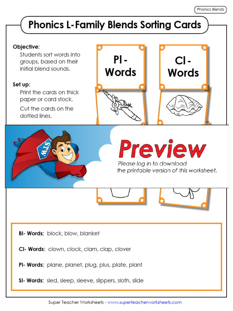 L Family Blends Card Sort | PDF