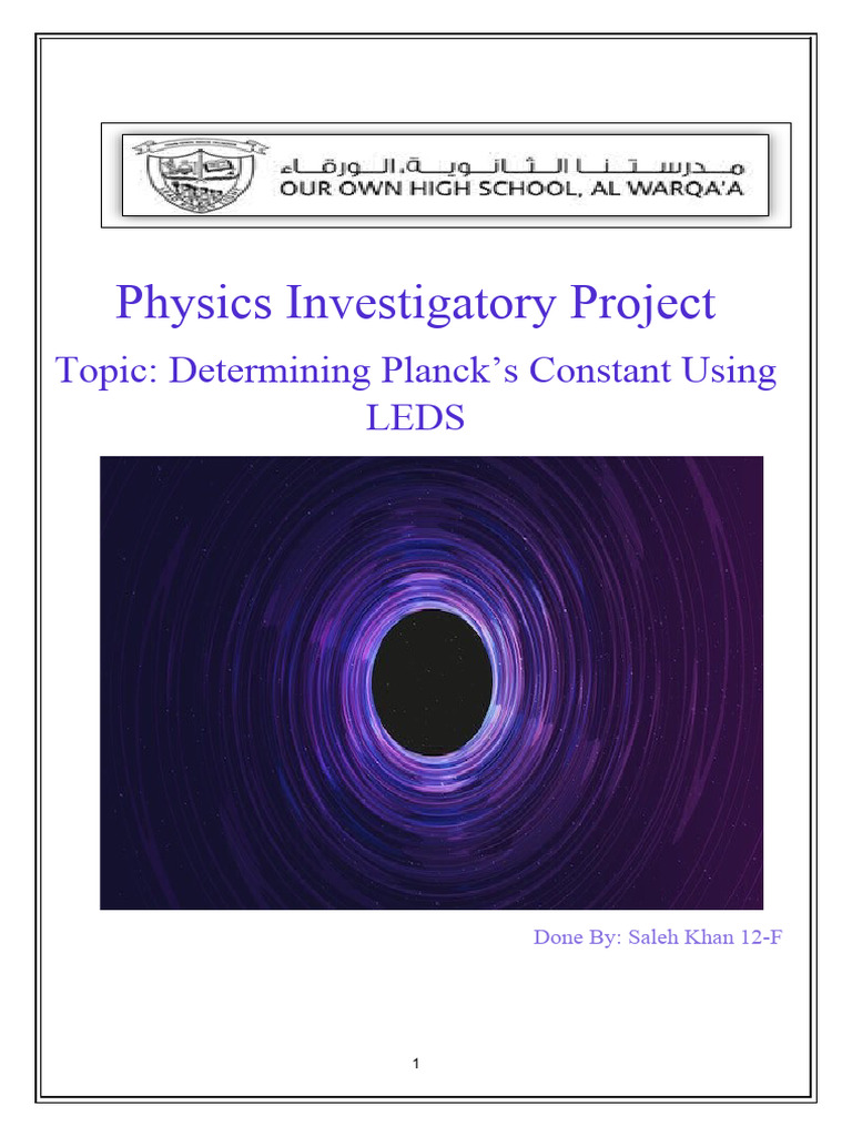 Investigating Planck's Constant with LEDs | PDF | Quantum Mechanics ...