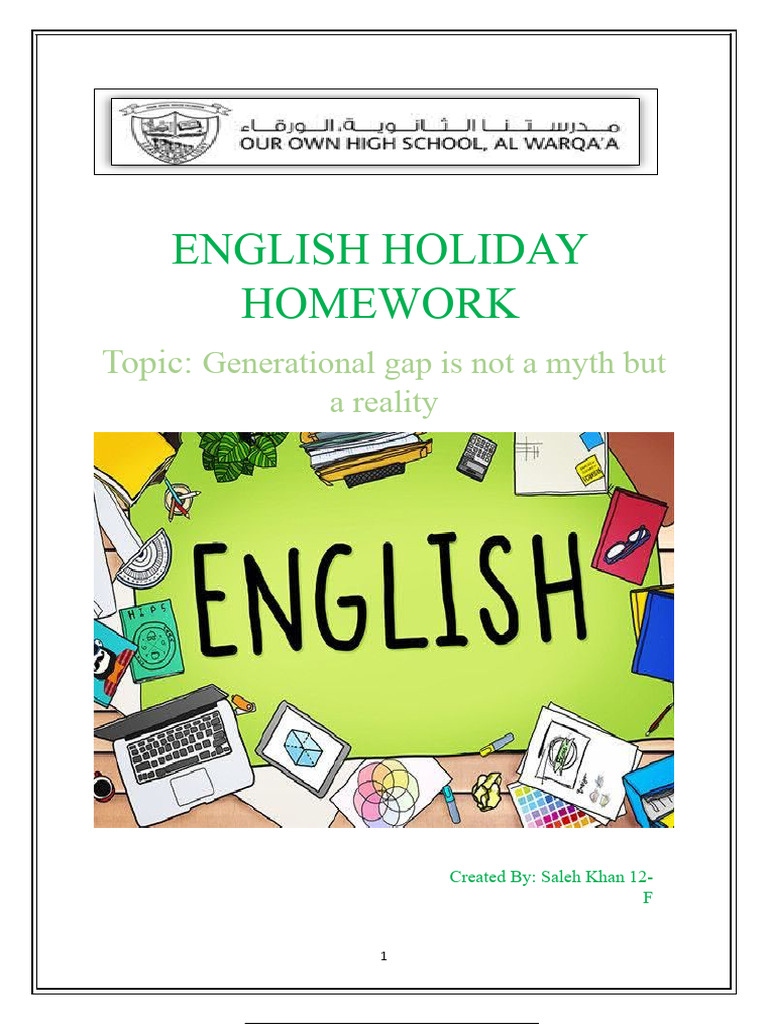 English Holiday Homework | PDF