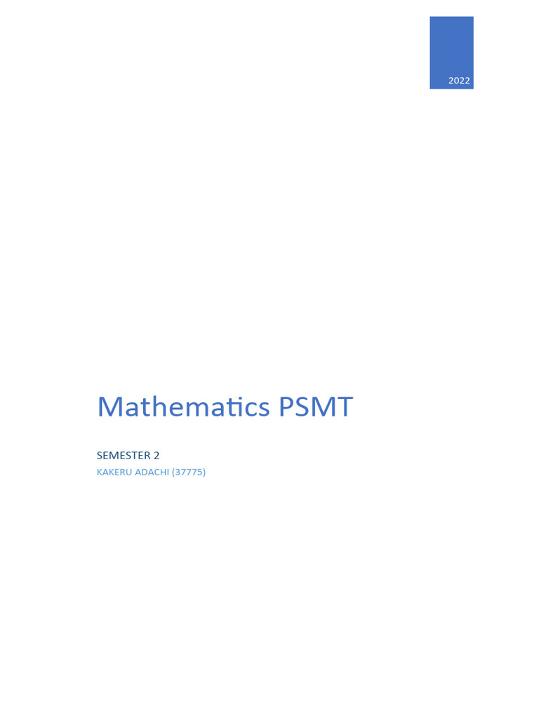 Maths PSMT Sem 2 | PDF