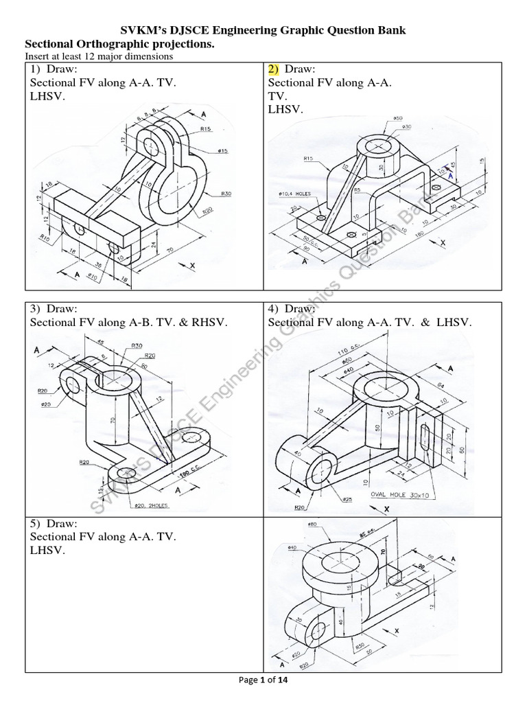 6 Engineering Graphics ESE Question Bank | PDF | Geometric Shapes ...