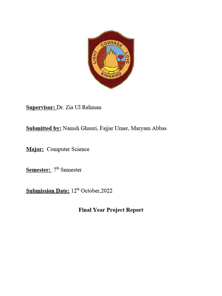 Final Year Document Report 1 | PDF | Computing
