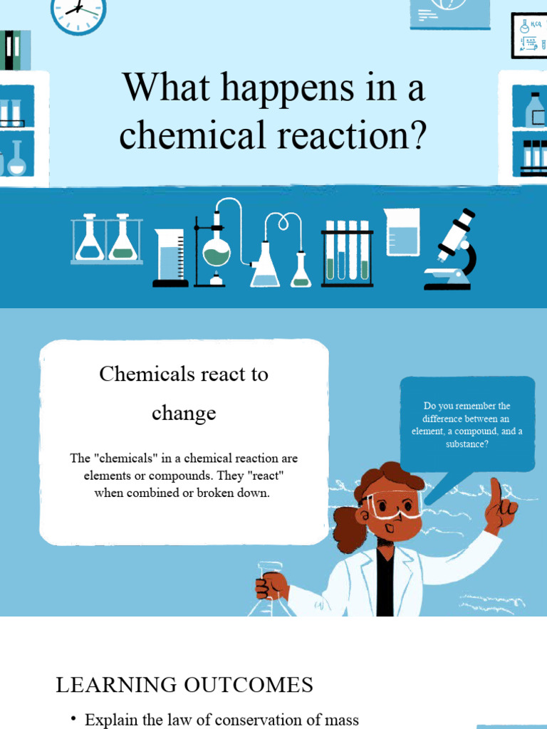 Chemical Reactions Science Presentation in Blue Light Blue Hand Drawn ...