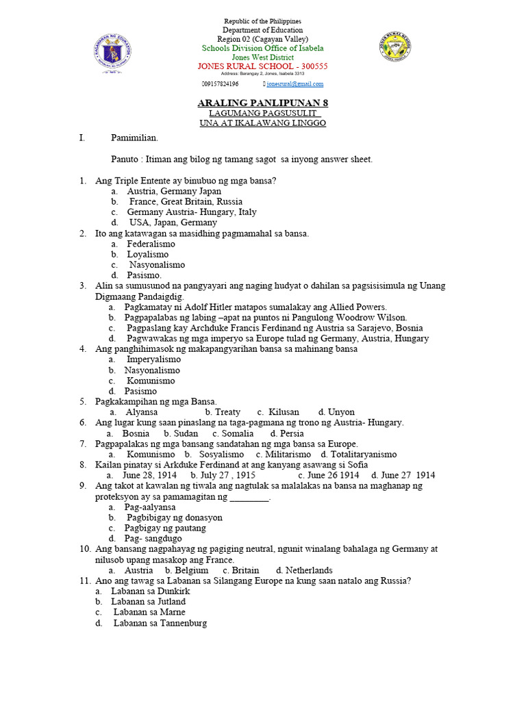 4th Quarter Summative Ap | PDF