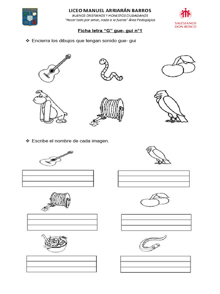 Hoja De Trabajo Del Sonido G