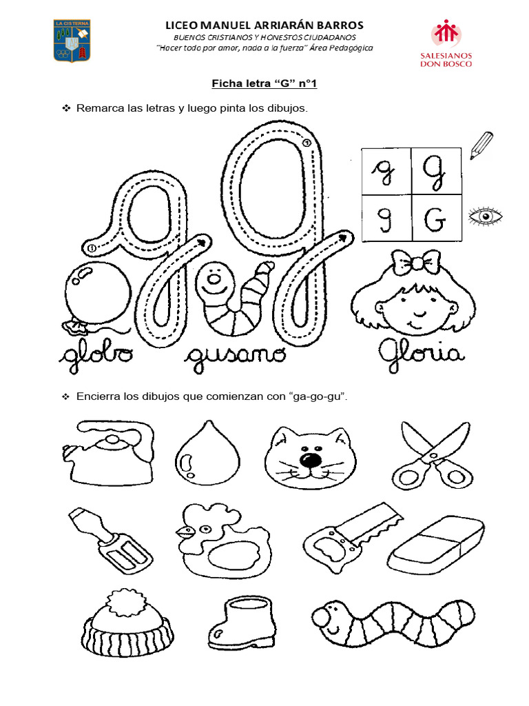 Actividades y fichas letra G | PDF