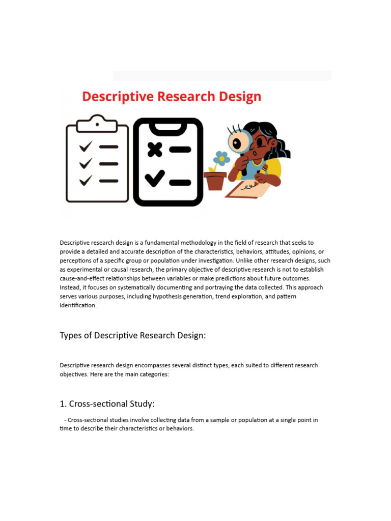 Descriptive Research Design, Survey and Observation | PDF | Data ...