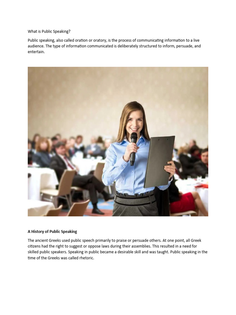 What Is Public Speaking | PDF