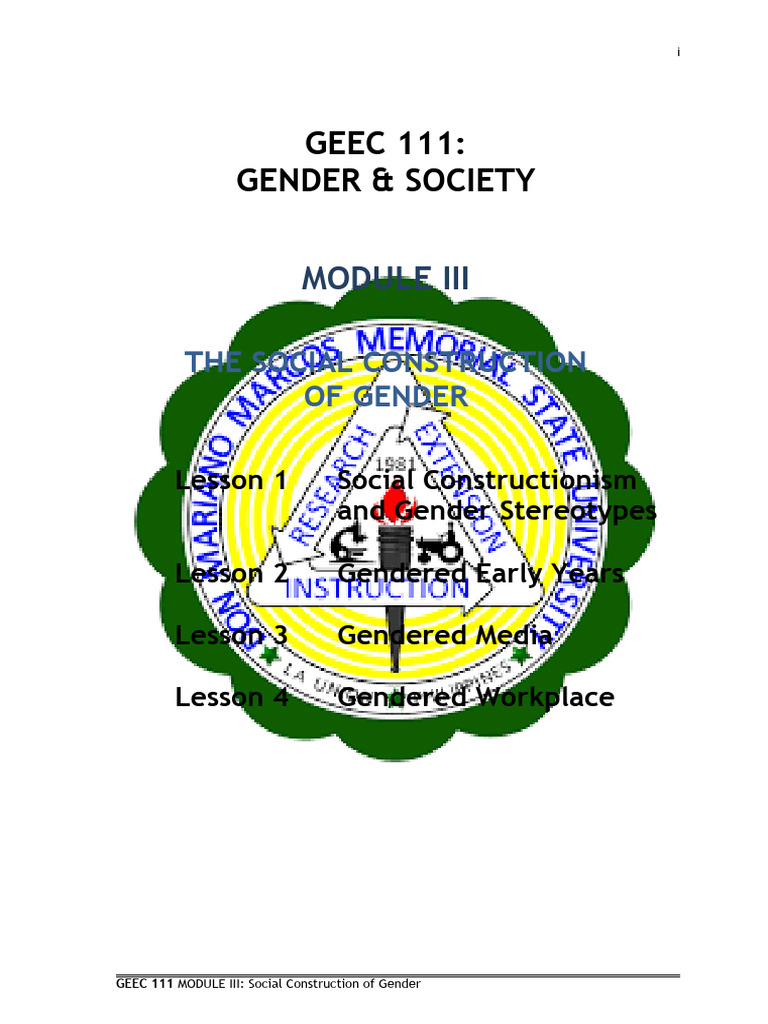 GEEC 111. Module 3 | PDF | Gender | Gender Studies