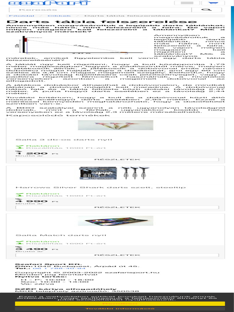 Darts Tábla Felszerelése | PDF