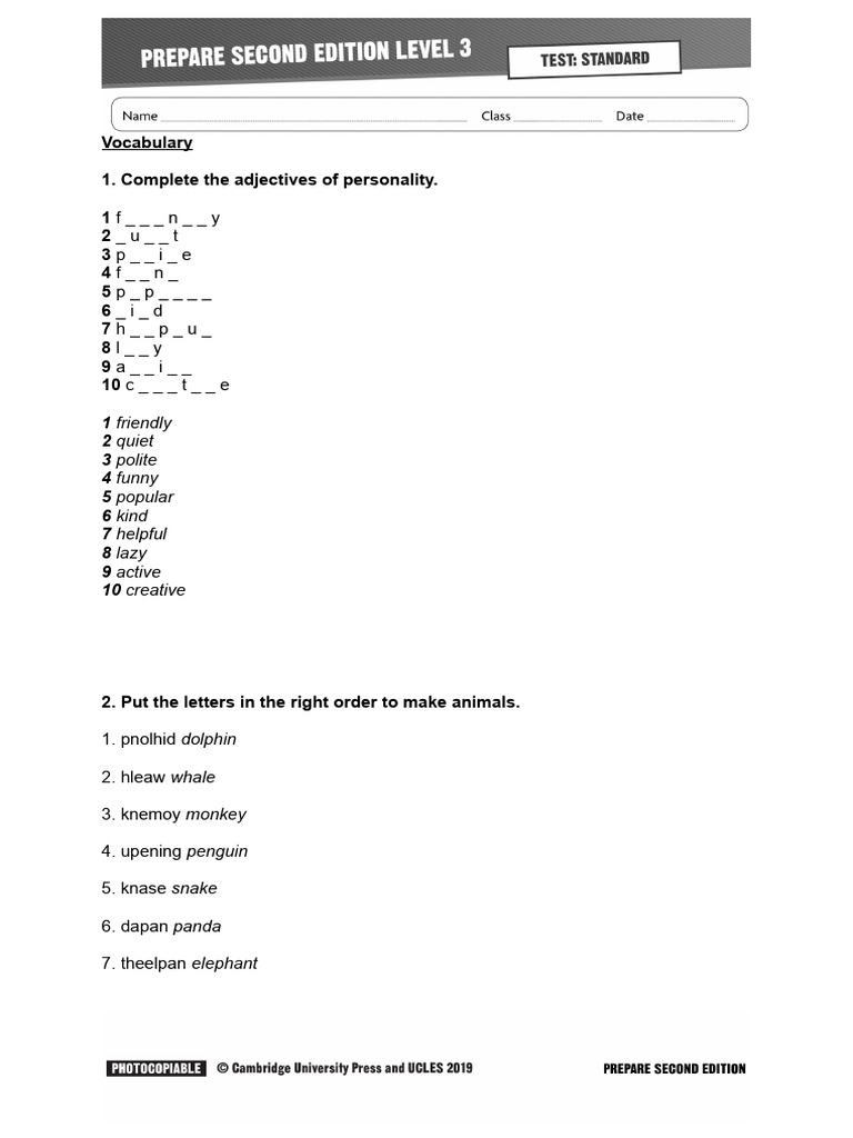 Units 1-4 With Answers A | PDF