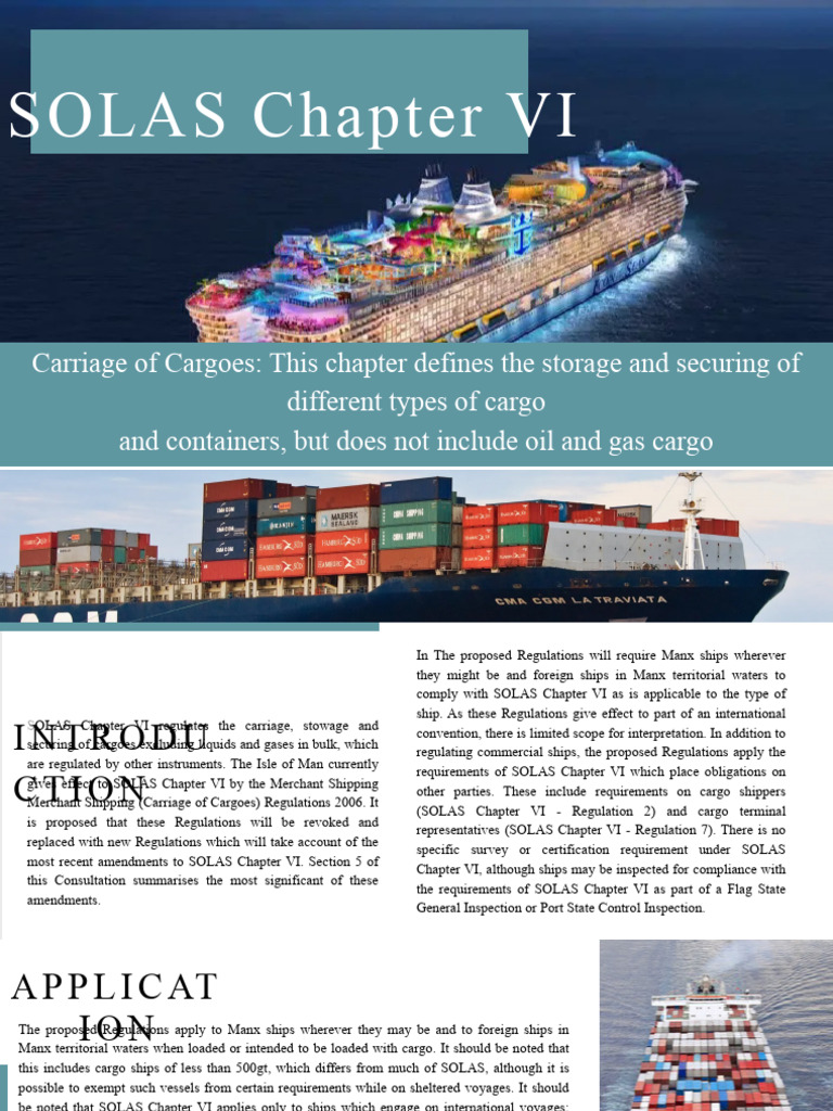 SOLAS CHAPTER 6 Group 4 | PDF | Cargo | Ships