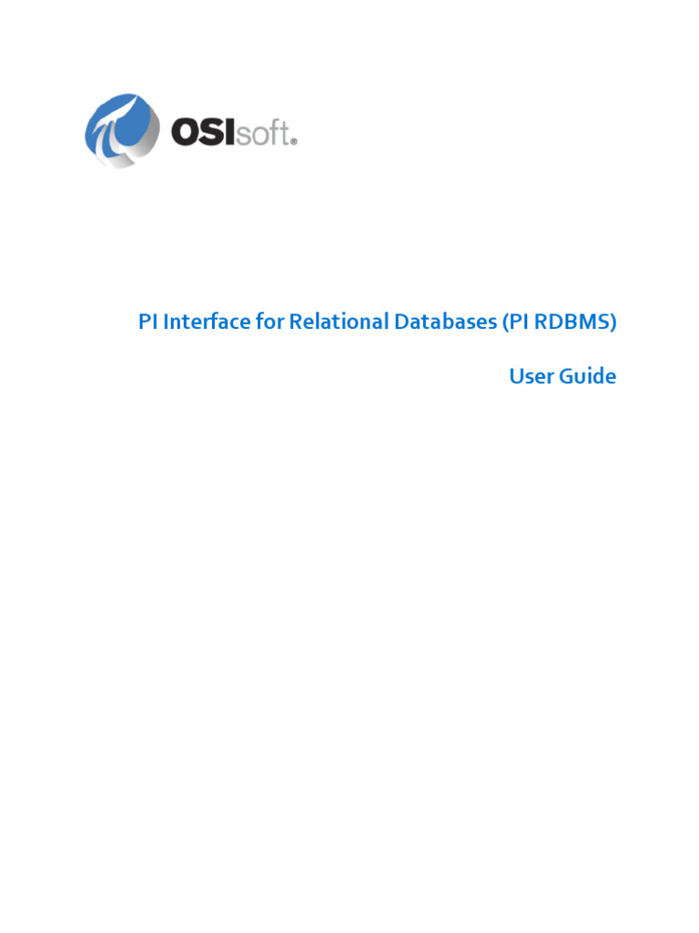 PI Interface For Relational Databases (PI RDBMS Via ODBC) 3.21.4 User Guide | PDF | Relational ...