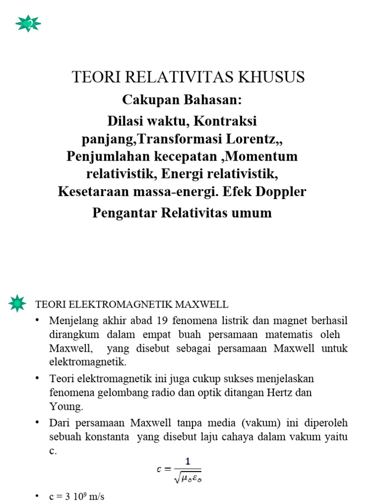 Kinematika Relativitas Khusus | PDF