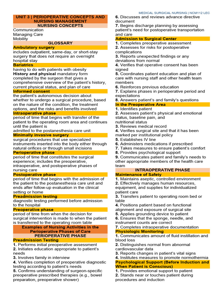 NCM 112 LEC - Transes | PDF
