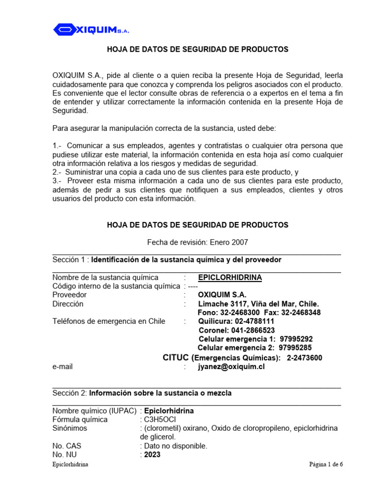 Epiclorhidrina | PDF | Agua | Residuos