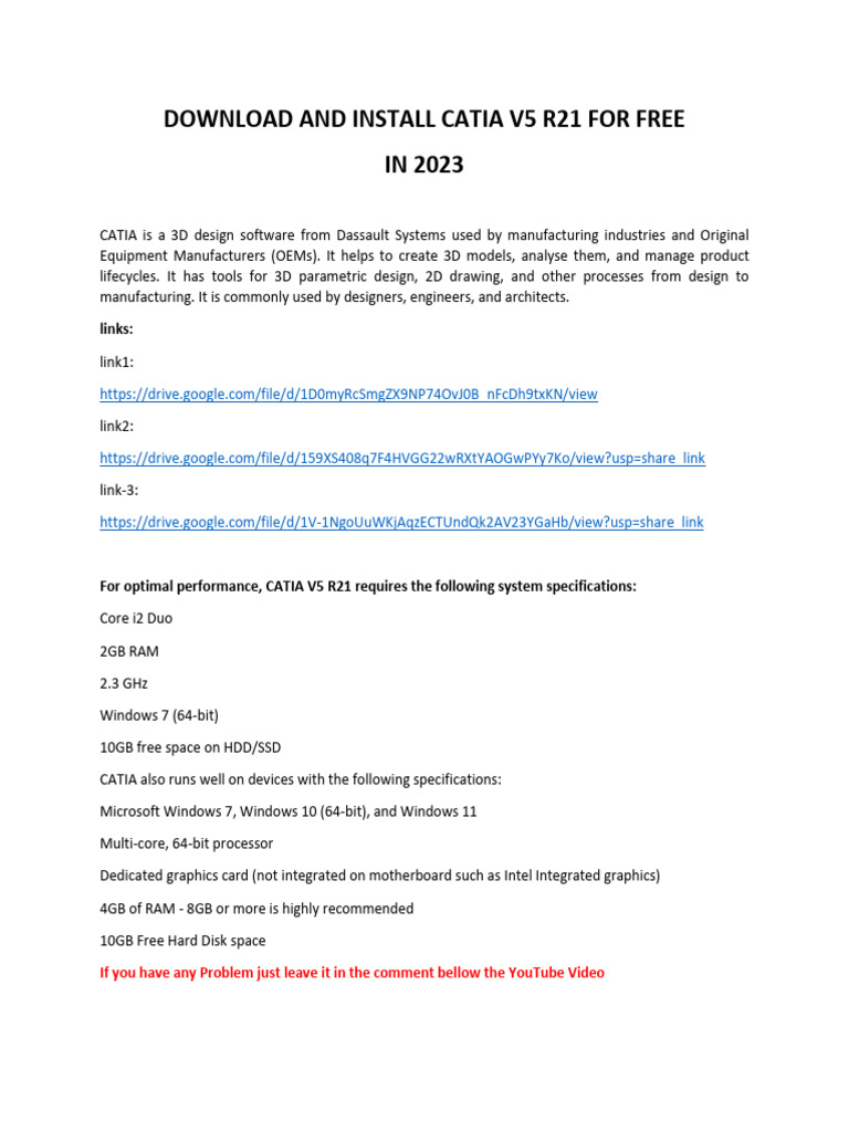 Free Download CATIA V5 R21 Guide | PDF | Business | Technology ...