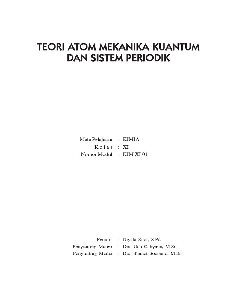 Teori Atom Mekanika Kuantum Dan Sistem P | PDF