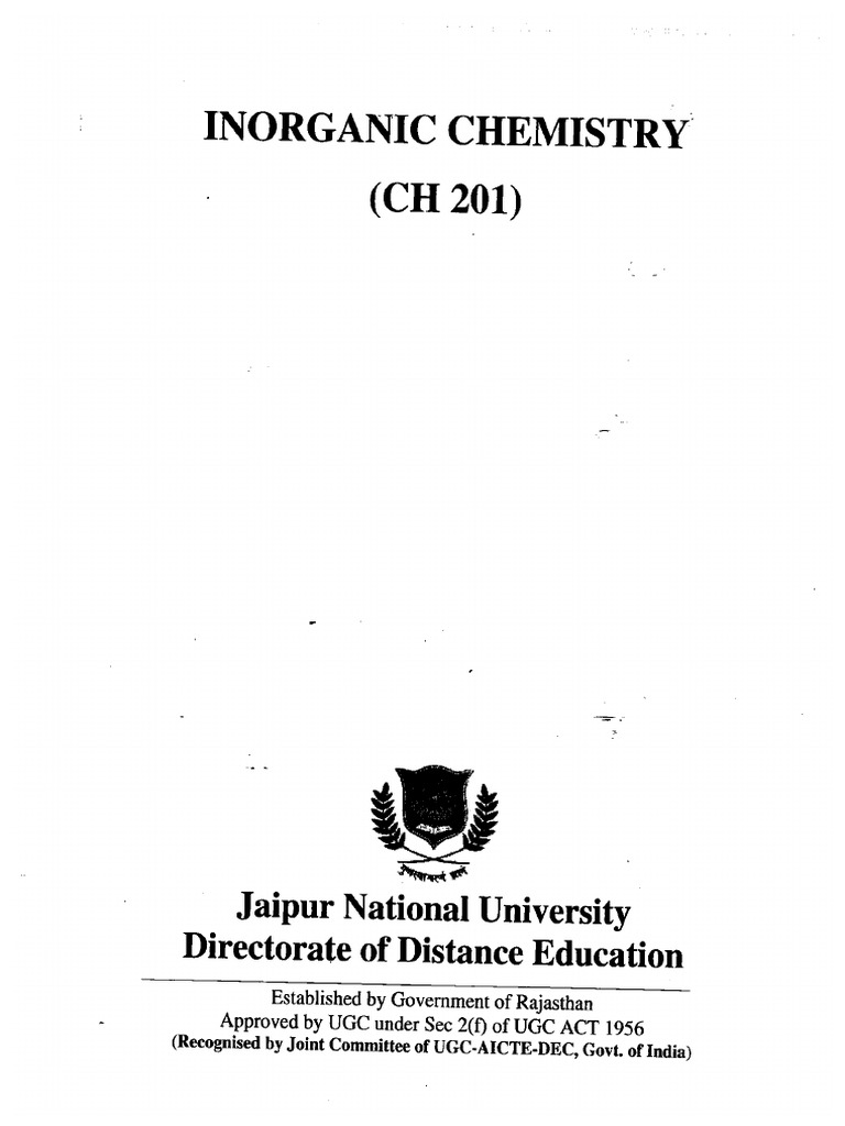 CH - Inorganic Chemistry - 201 | PDF