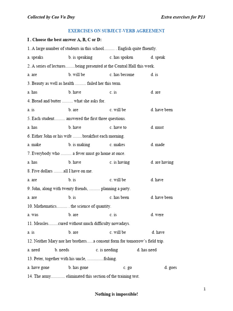 Extra Exercises For P13 | PDF | Language Arts & Discipline | Foreign ...