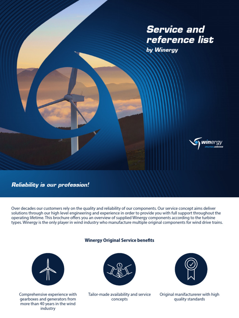 Winergy Gearbox Service Overview | PDF | Wind Power | Power (Physics)