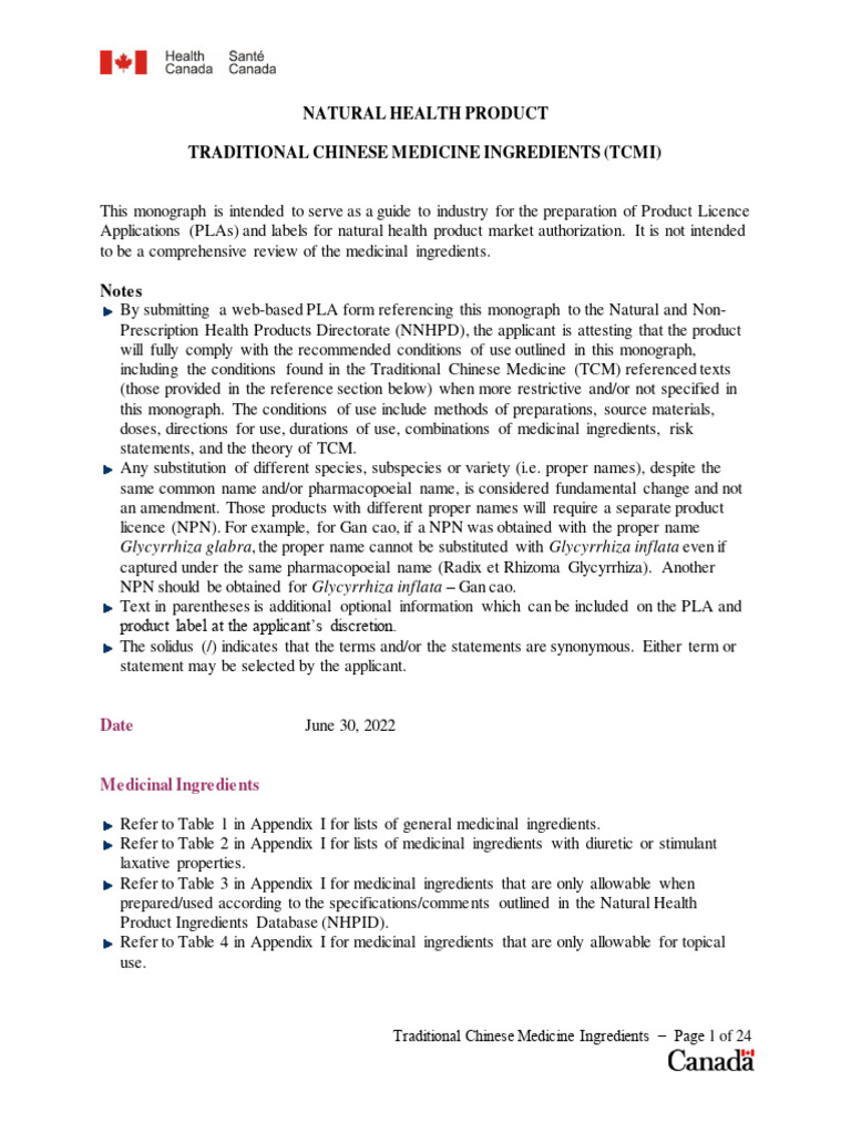 Mono - Traditional Chinese Medicine Ingredients - English | PDF