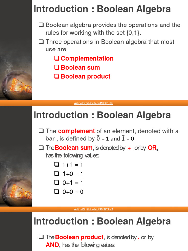 Chapter 2 Dbm20083 Boolean Algebra | PDF