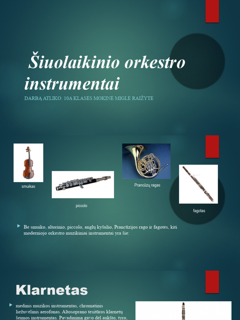 Šiuolaikinio Orkestro Instrumentai | PDF