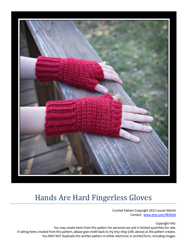 Hands Are Hard Fingerless Gloves | PDF | Home & Garden | Art