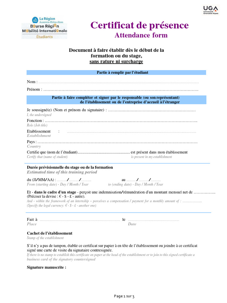 Aide Guide Pratique BRMIE 2022 - UGA | PDF