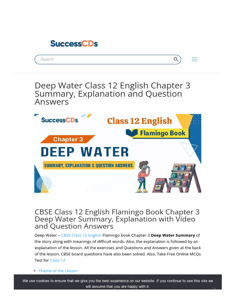 WWW Successcds Net Cce Cbse Class Xii English Deep Water HTML | PDF | English Grammar | Verb