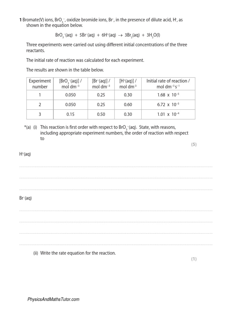 Kinetics Ii 2 Qp Pdf Reaction Rate Chemical Kinetics