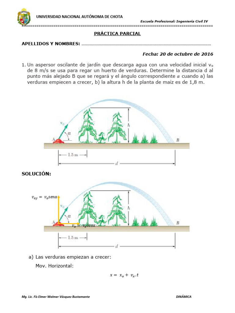 Prac 01 de Dinamica para Ingenierias | PDF