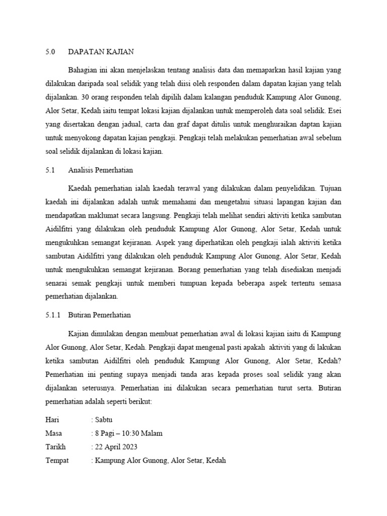 Contoh Analisis Pemerhatian Kerja Kursus Pengajian Am | PDF