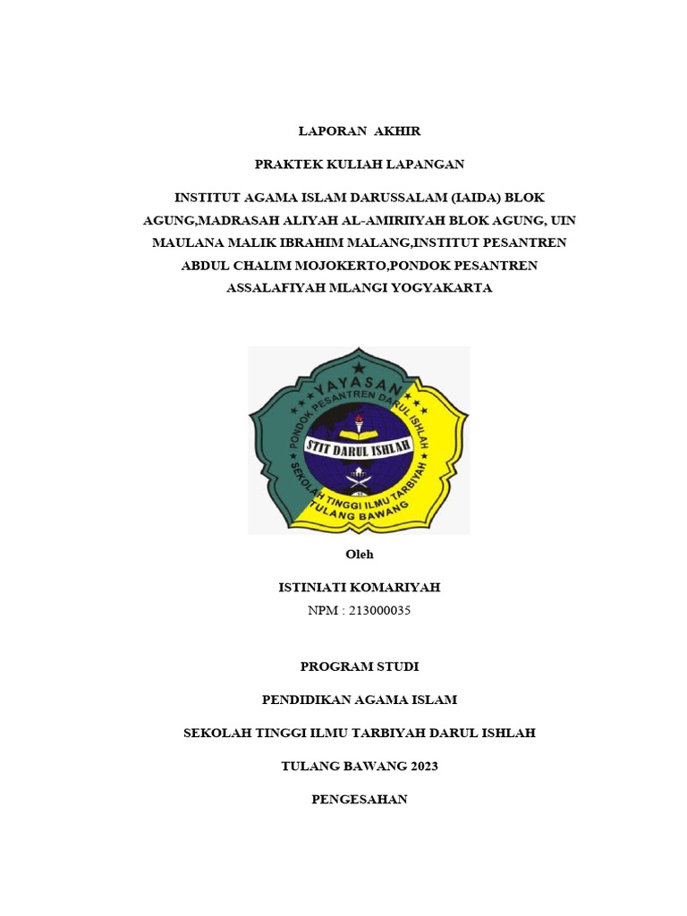 LAPORAN AKHIR Bu Istin | PDF