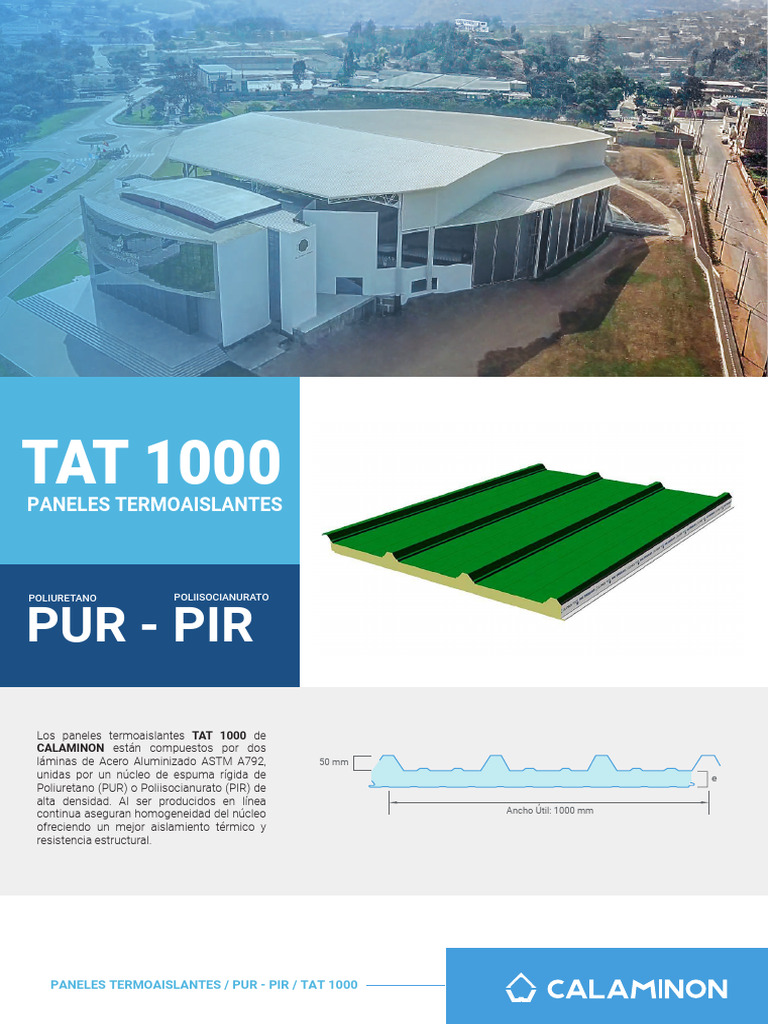 Calaminon Paneles Termoaislantes Tat 1000 | PDF | Materiales ...